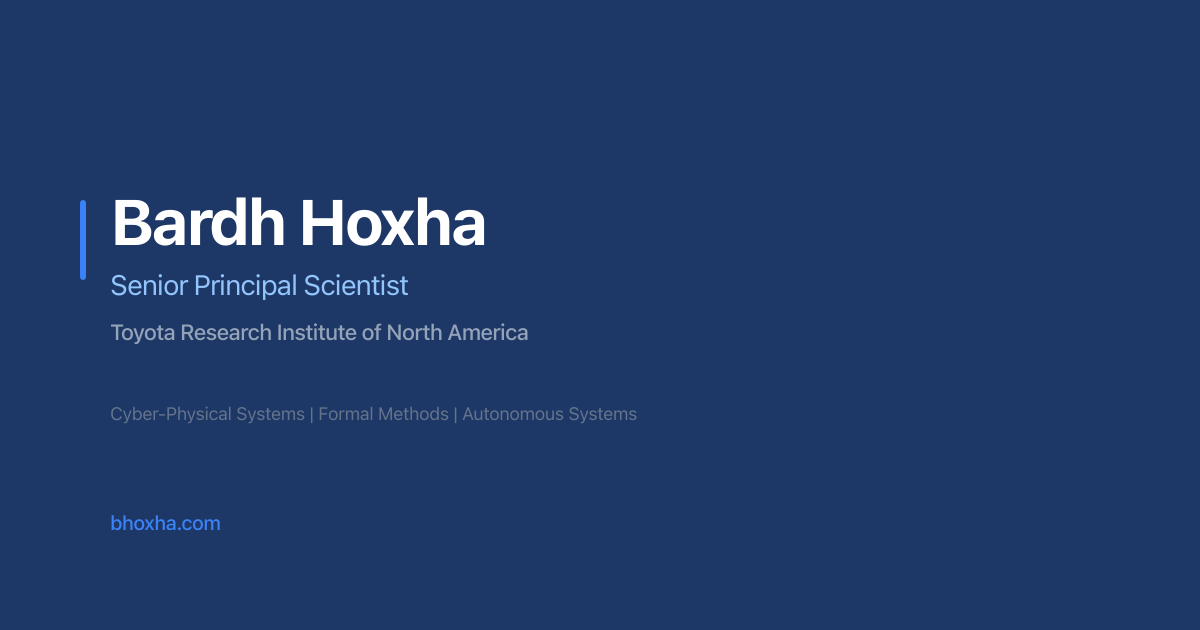 Dr. Bardh Hoxha | Senior Principal Scientist